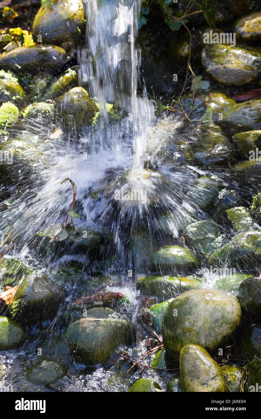 waterfall fall boulders splash water light sunlight rock waterfall drop ...