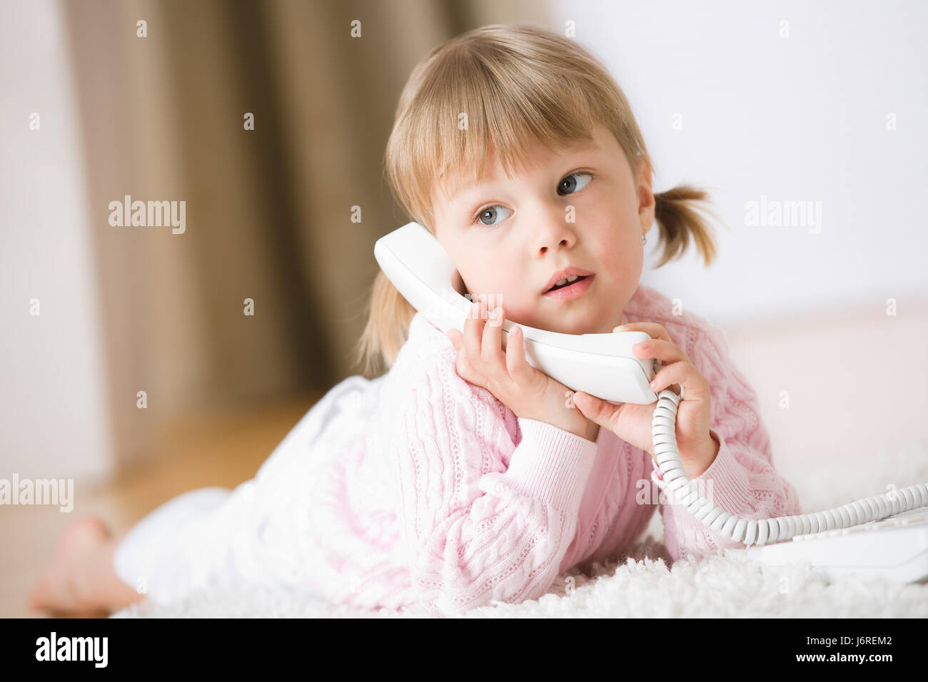 telephone phone call lounge maddening pert coquettish cute child girl ...