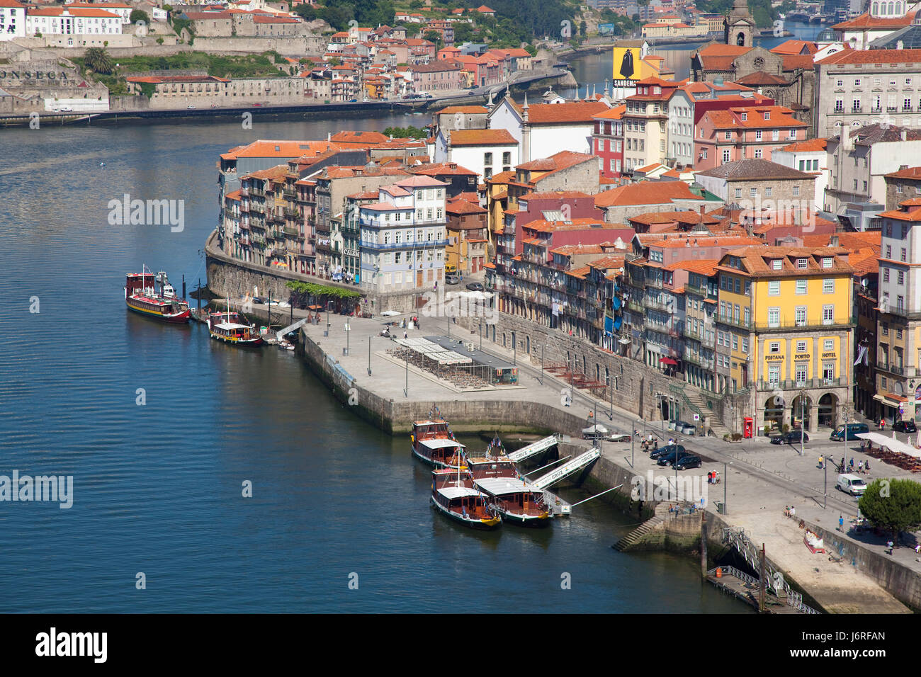 city town colour portugal day during the day panoramic river water ...