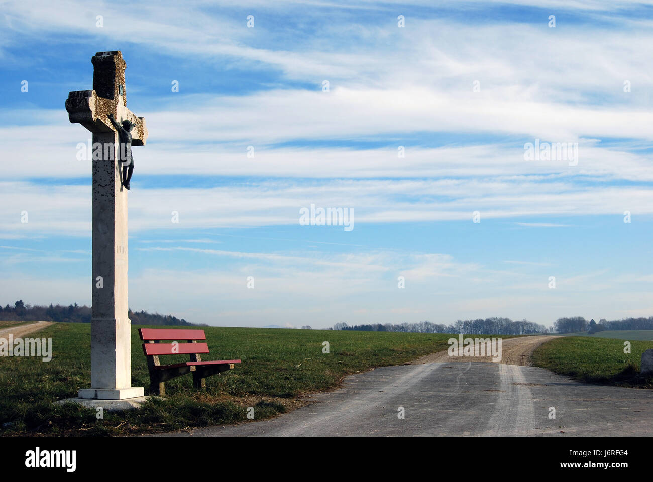 the way and the cross Stock Photo - Alamy