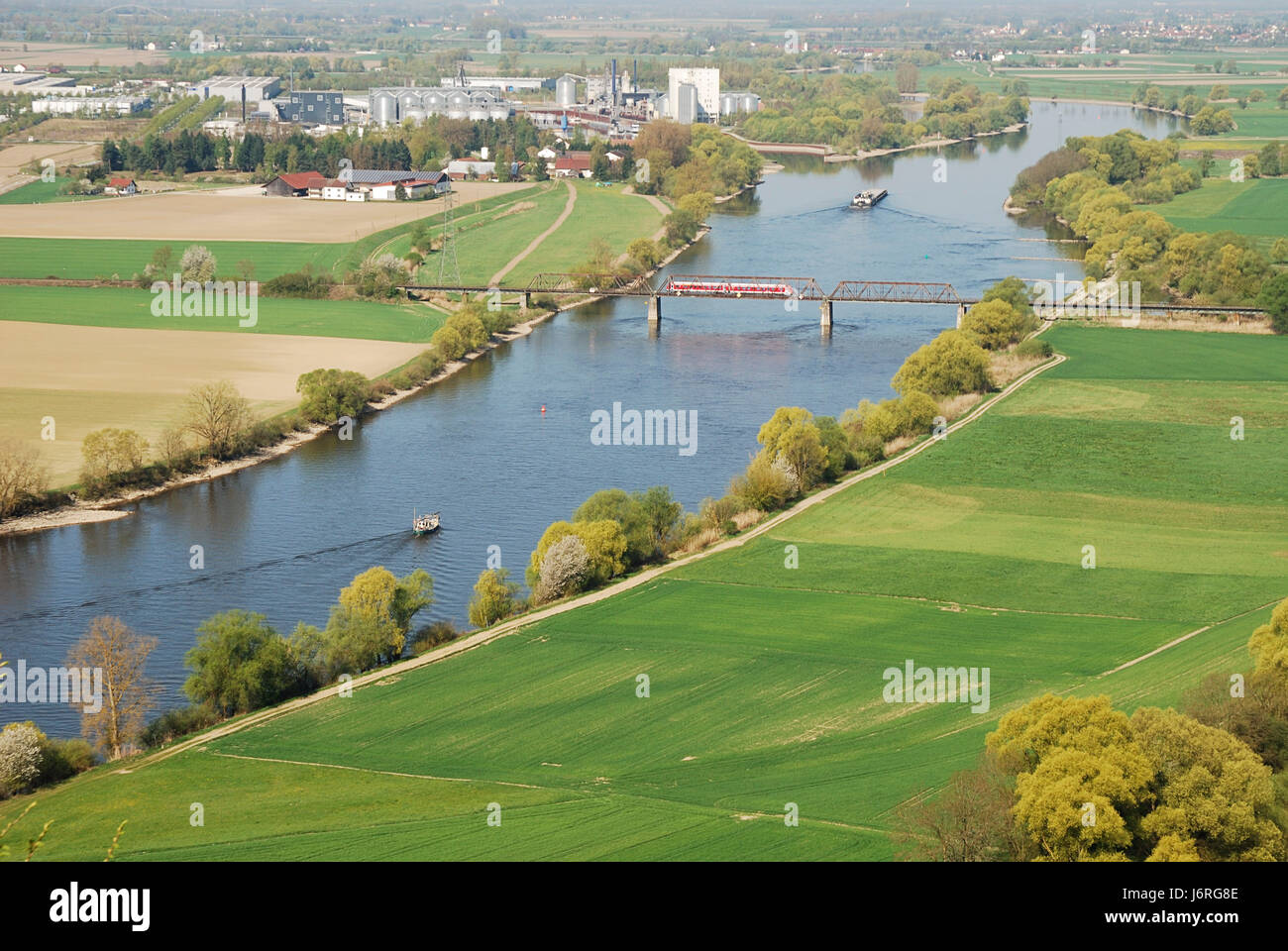 bavaria germany german federal republic danube ship landscape scenery ...