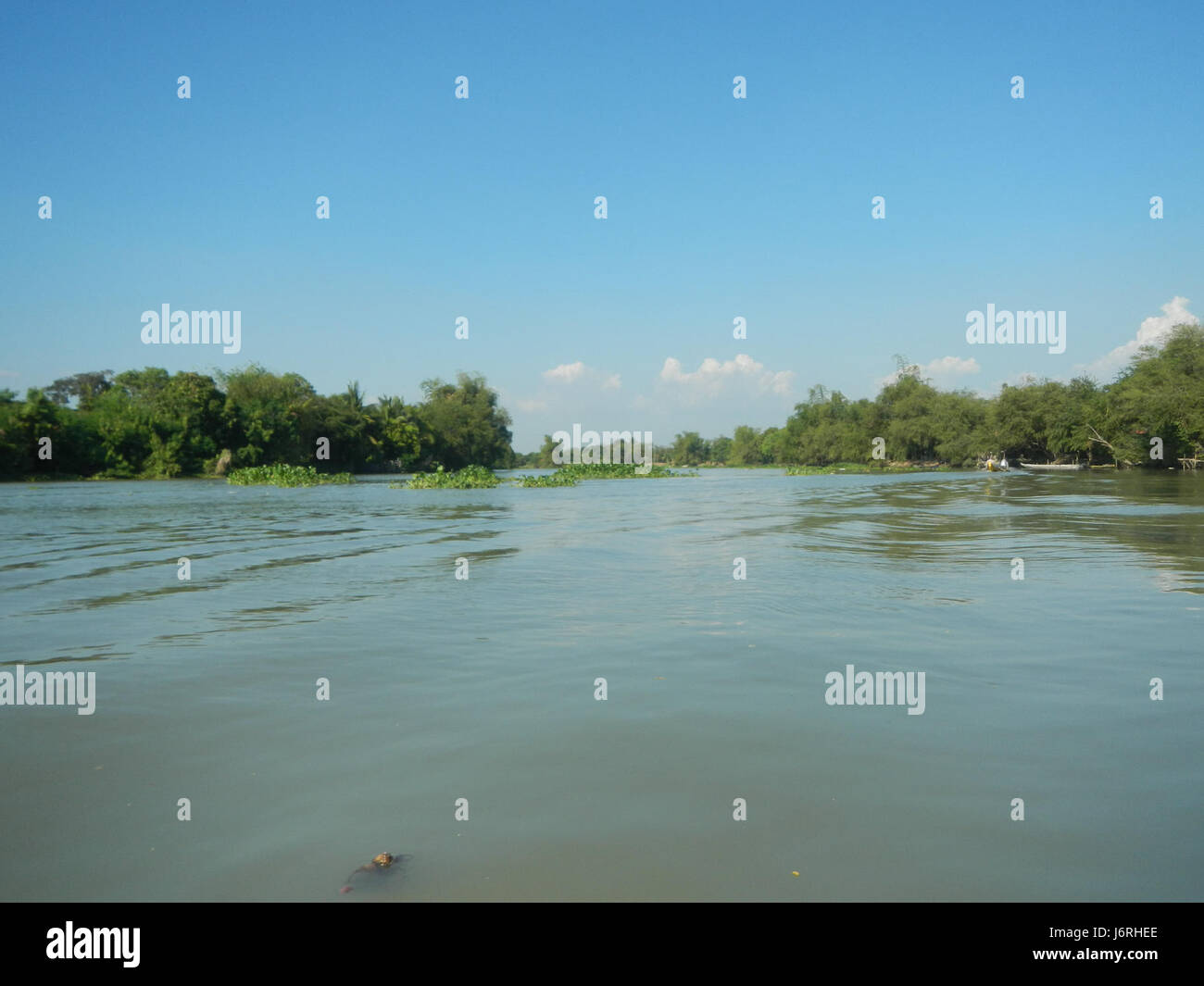 Aerial view of the river districts in Candelaria Delta, Macabebe ...