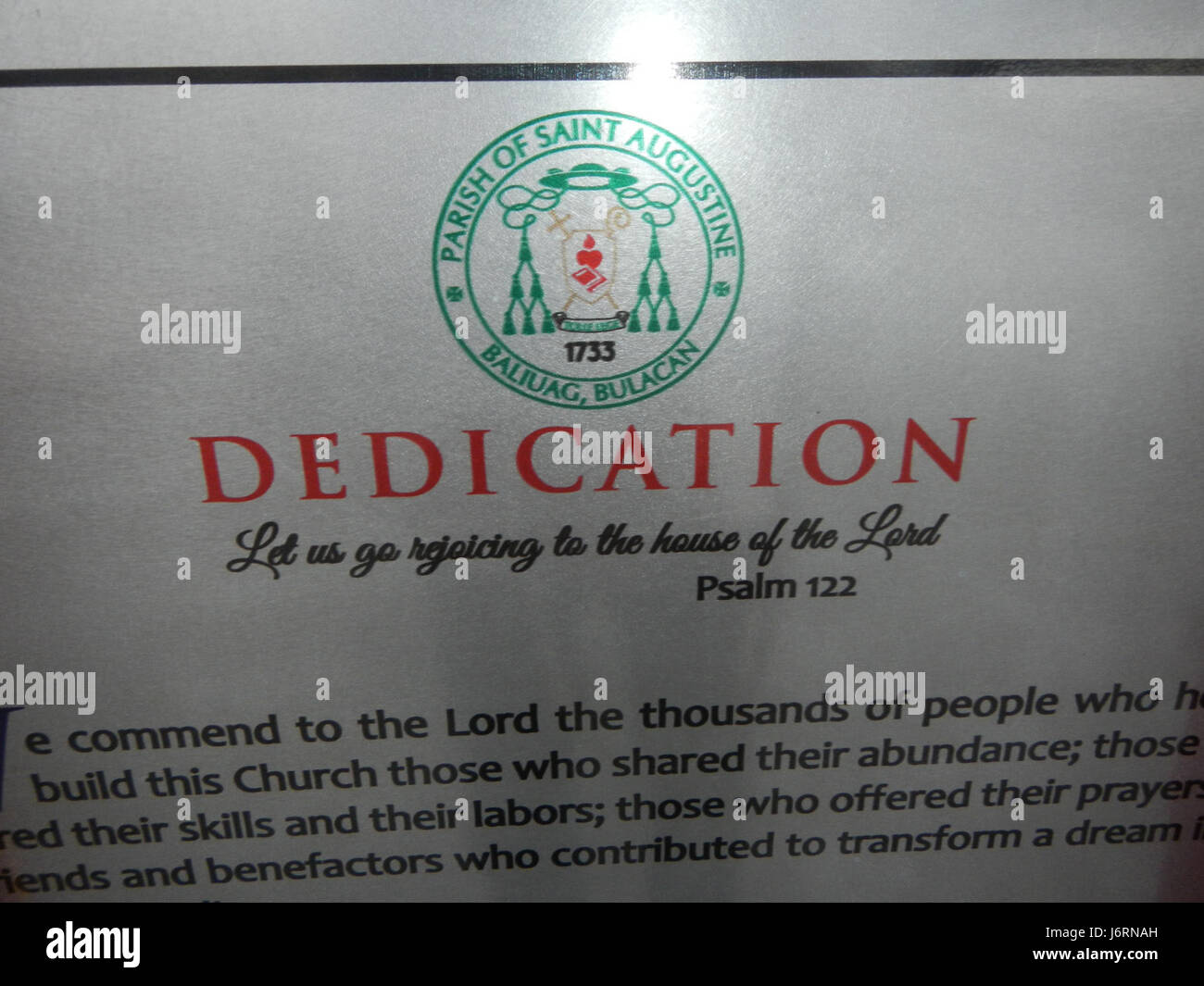 08839 Solemn Dedication Consecration Saint Augustine Church Baliuag ...