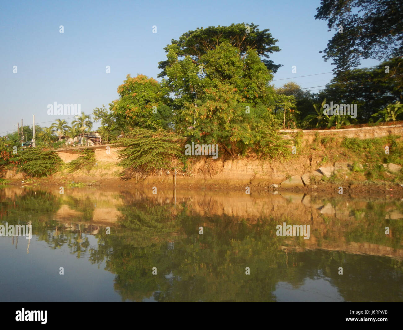 A scenic view of the riverside districts in the Philippines ...