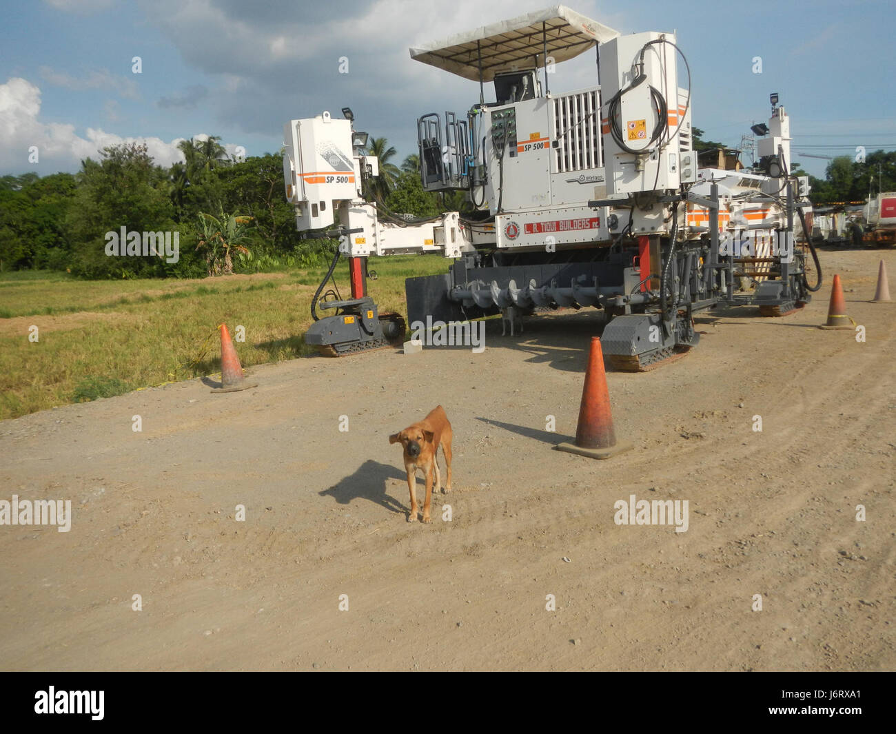 This image shows the ongoing construction project along the Tibag ...