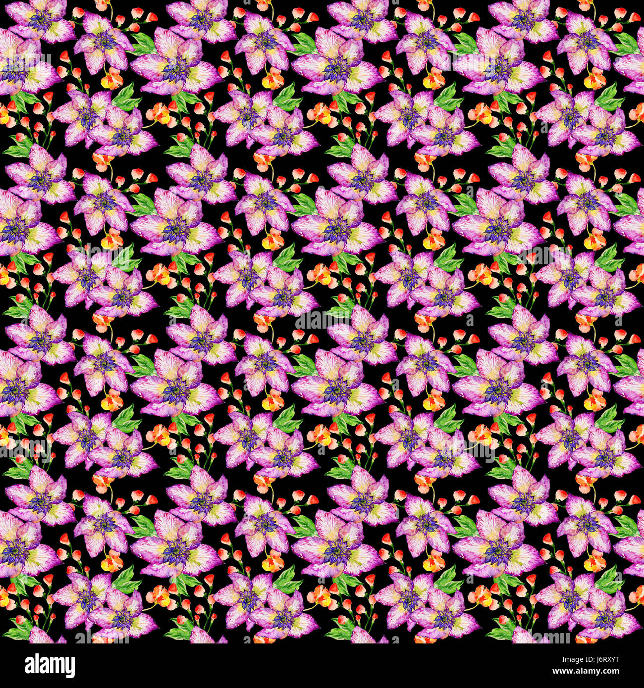 Wildflower hibiscus flower pattern in a watercolor style isolated Stock ...