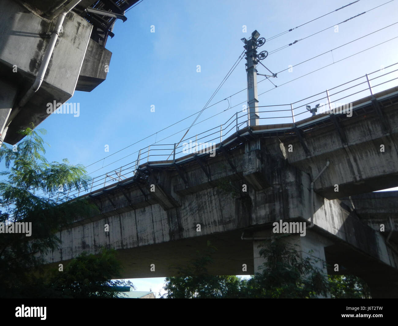 The footbridge over Marcos Highway in Pasig, near the Santolan LRT Line ...
