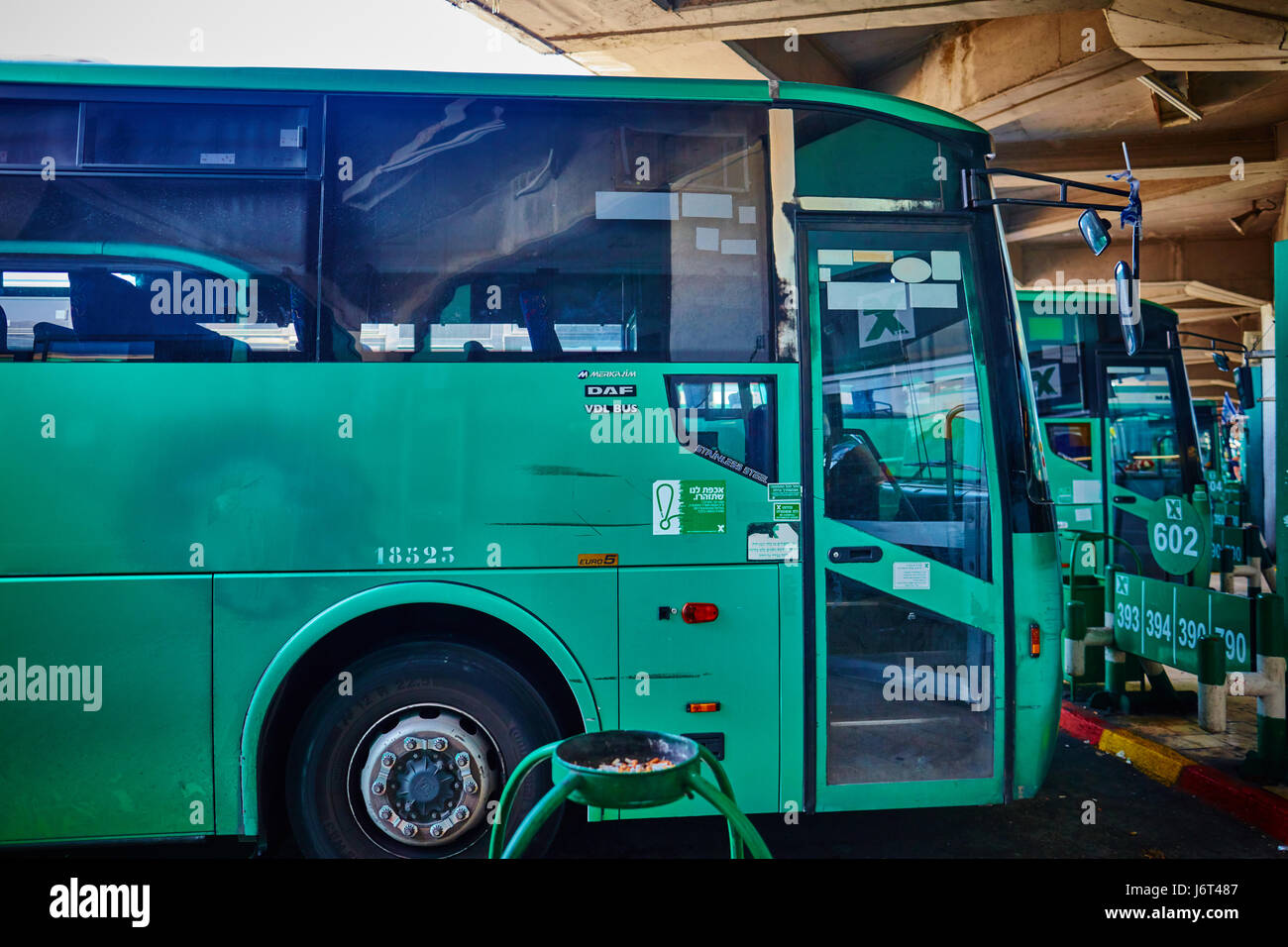 Tel Aviv - 20.04.2017: Egged buses park at the central bus station of ...