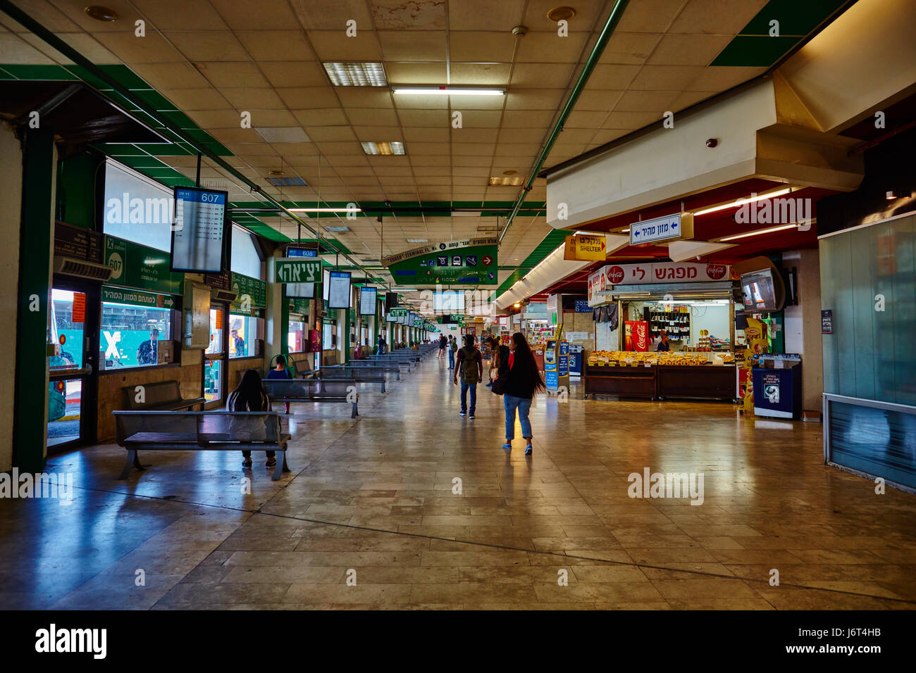 Tel Aviv - 20.04.2017: Central bus station waiting area, Tel Aviv Stock ...