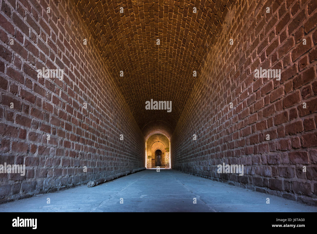 Brick passageway at Fort Clinch on the northeastern tip of Florida in ...