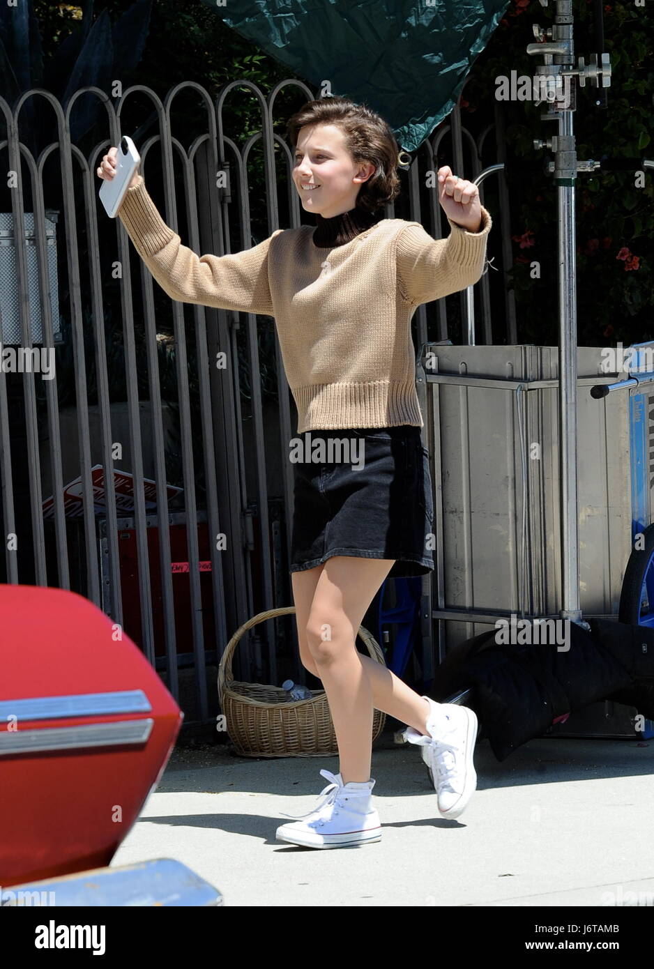 Millie Bobby Brown dances around the set of her new project with Paris ...