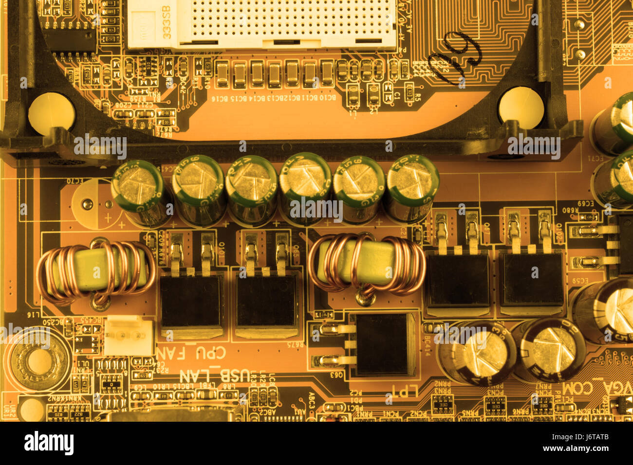 Circuit board. Electronic computer hardware technology. Motherboard ...