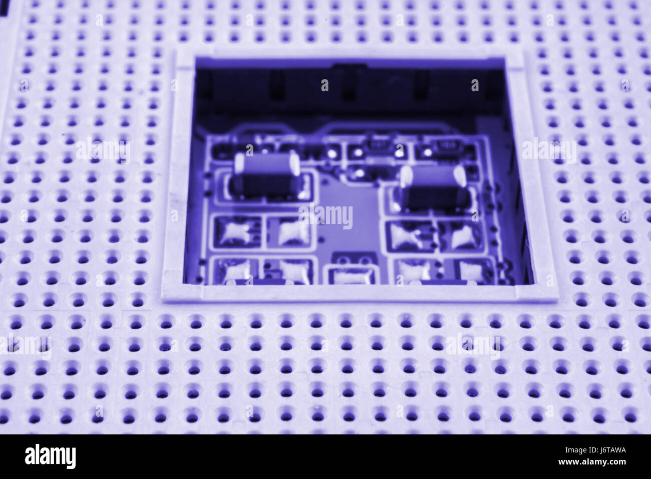 CPU socket on a computer motherboard macro close Stock Photo - Alamy