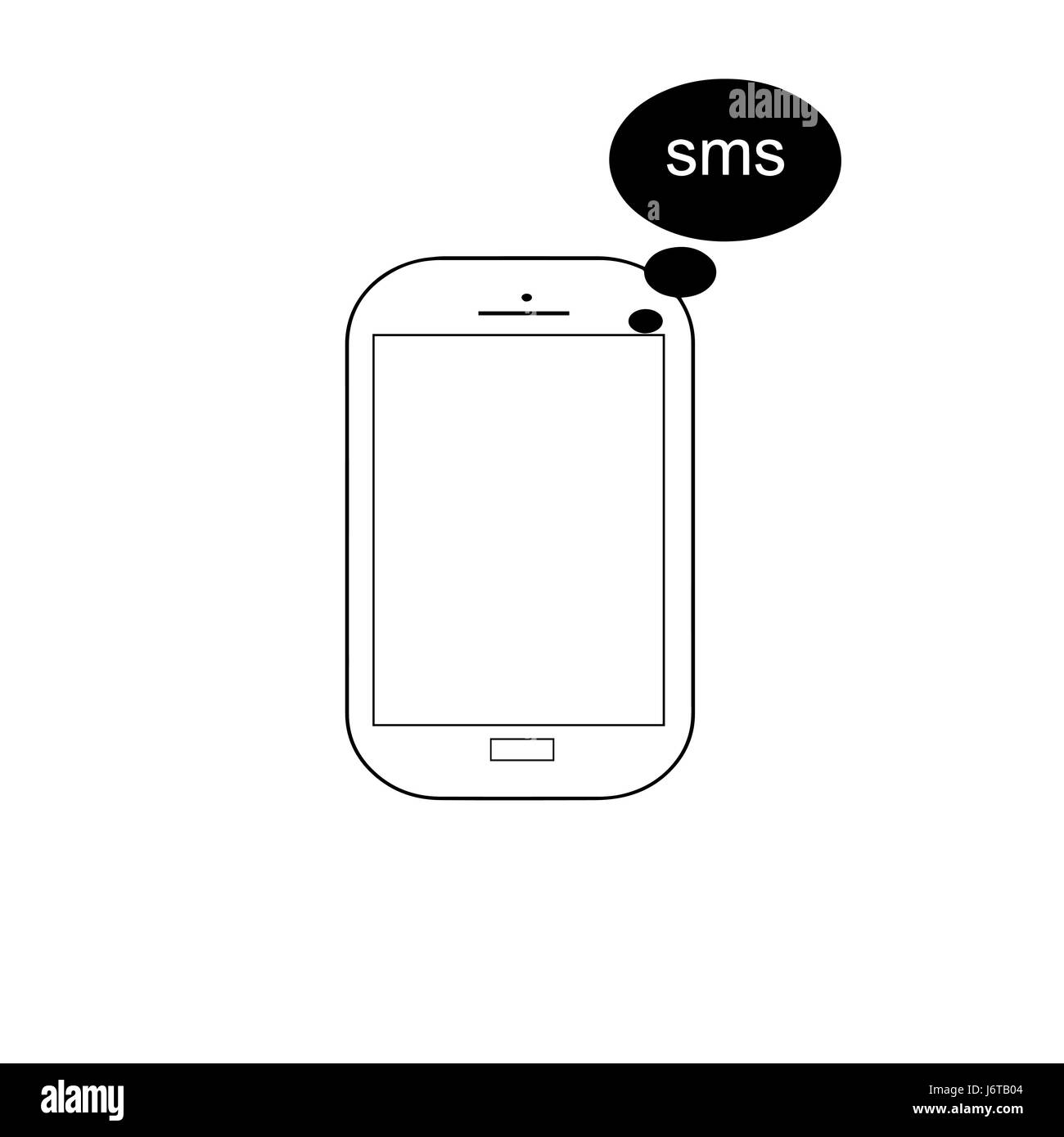 mobile phone vector with sms - message icon Stock Vector Image & Art ...