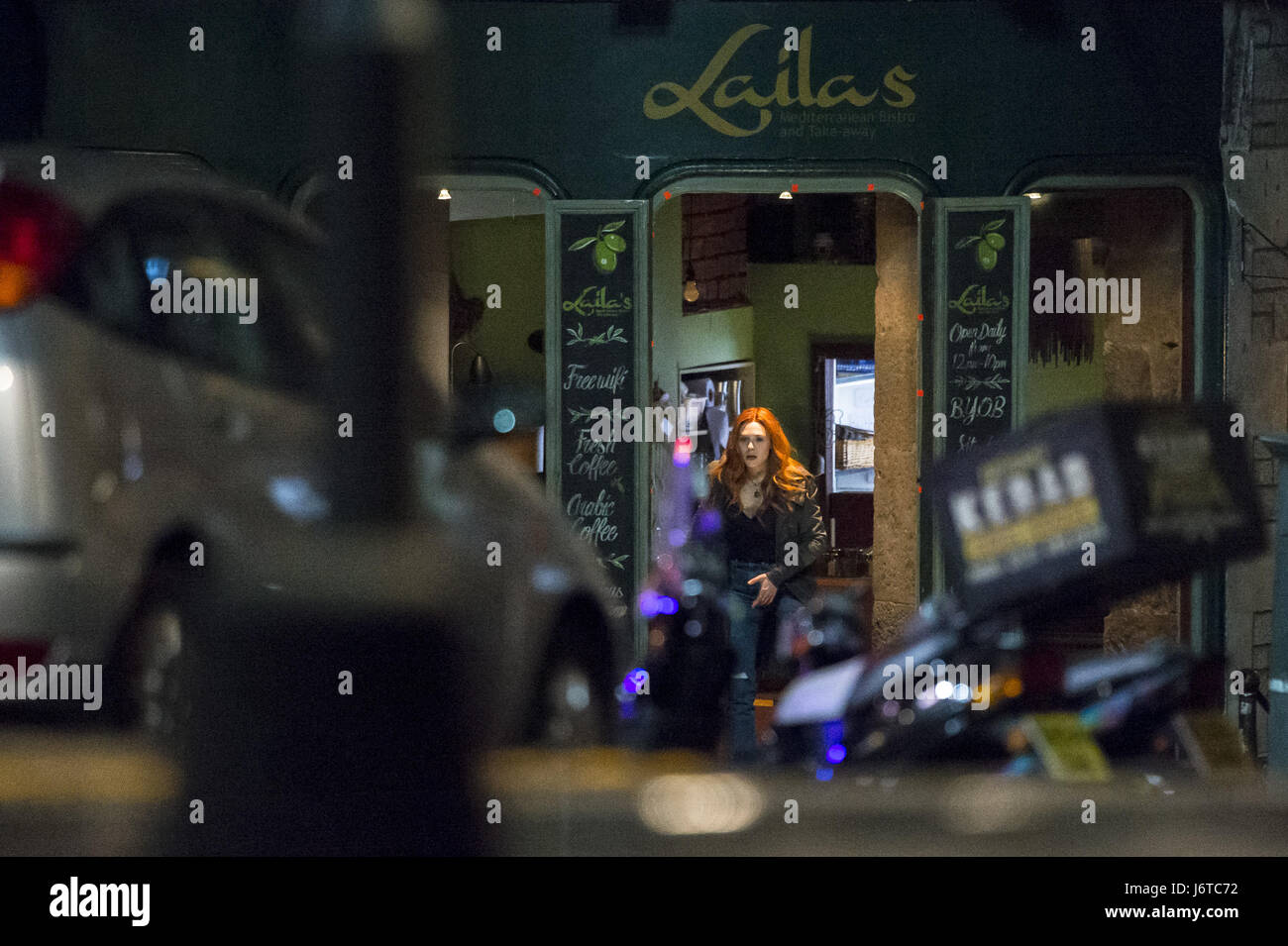 Elizabeth Olsen (Scarlett Witch) is spotted on set in Edinburgh as the ...