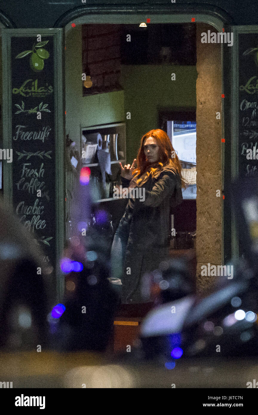 Elizabeth Olsen (Scarlett Witch) is spotted on set in Edinburgh as the ...