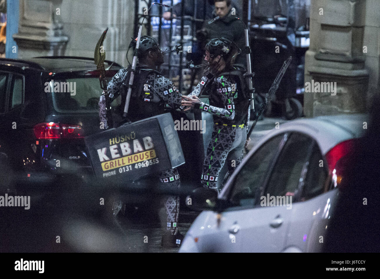 Motion capture actors are spotted on set in Edinburgh as the first unit ...