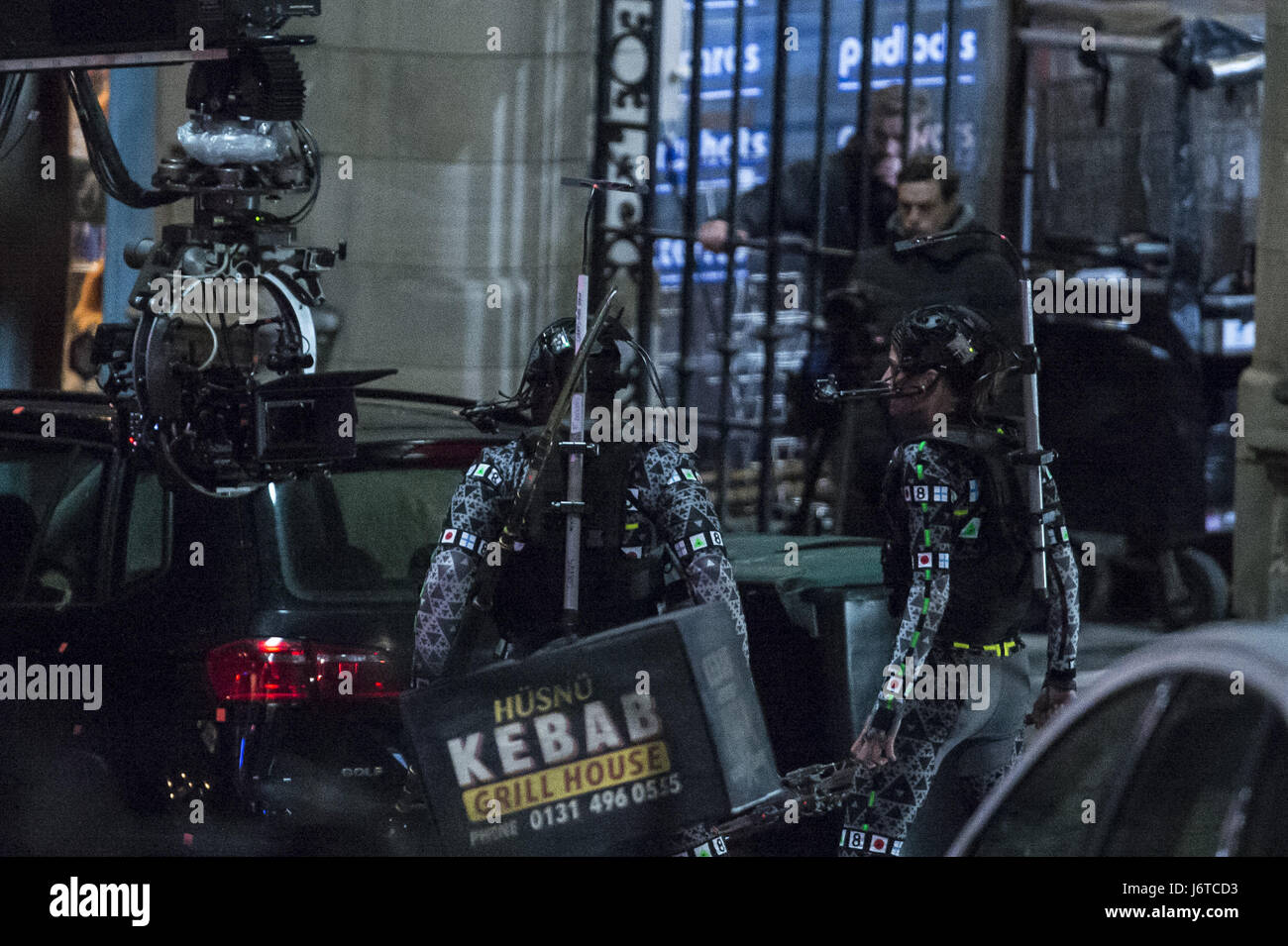 Motion capture actors are spotted on set in Edinburgh as the first unit ...