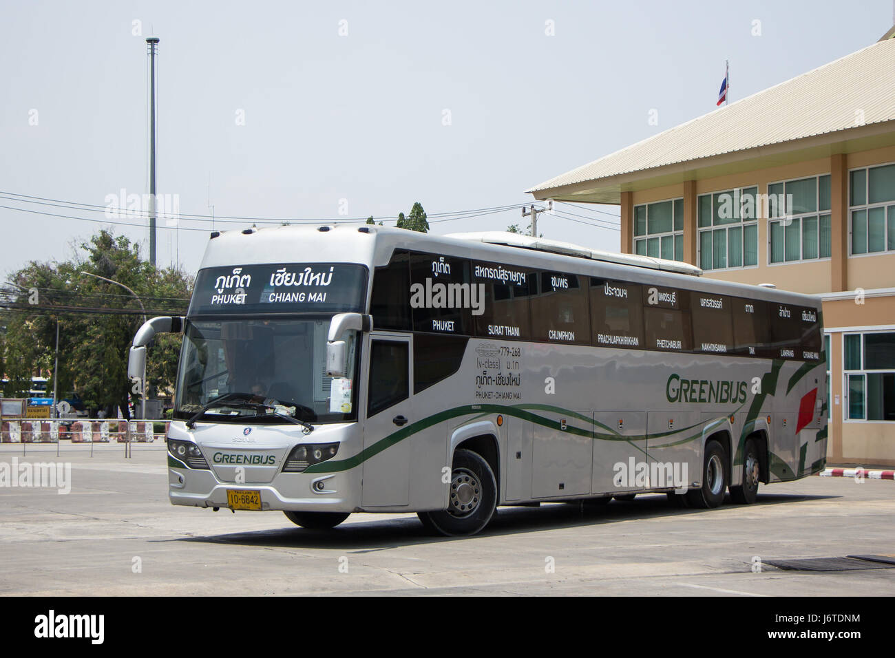 CHIANG MAI, THAILAND -MAY 1 2017: Scania 15 Meter bus of Greenbus ...