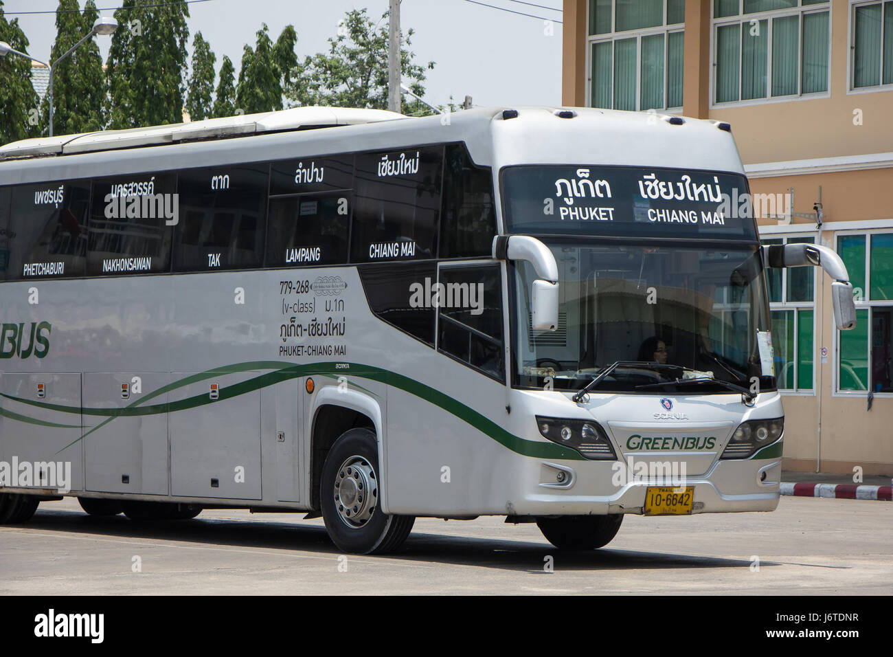 CHIANG MAI, THAILAND -MAY 1 2017: Scania 15 Meter bus of Greenbus ...