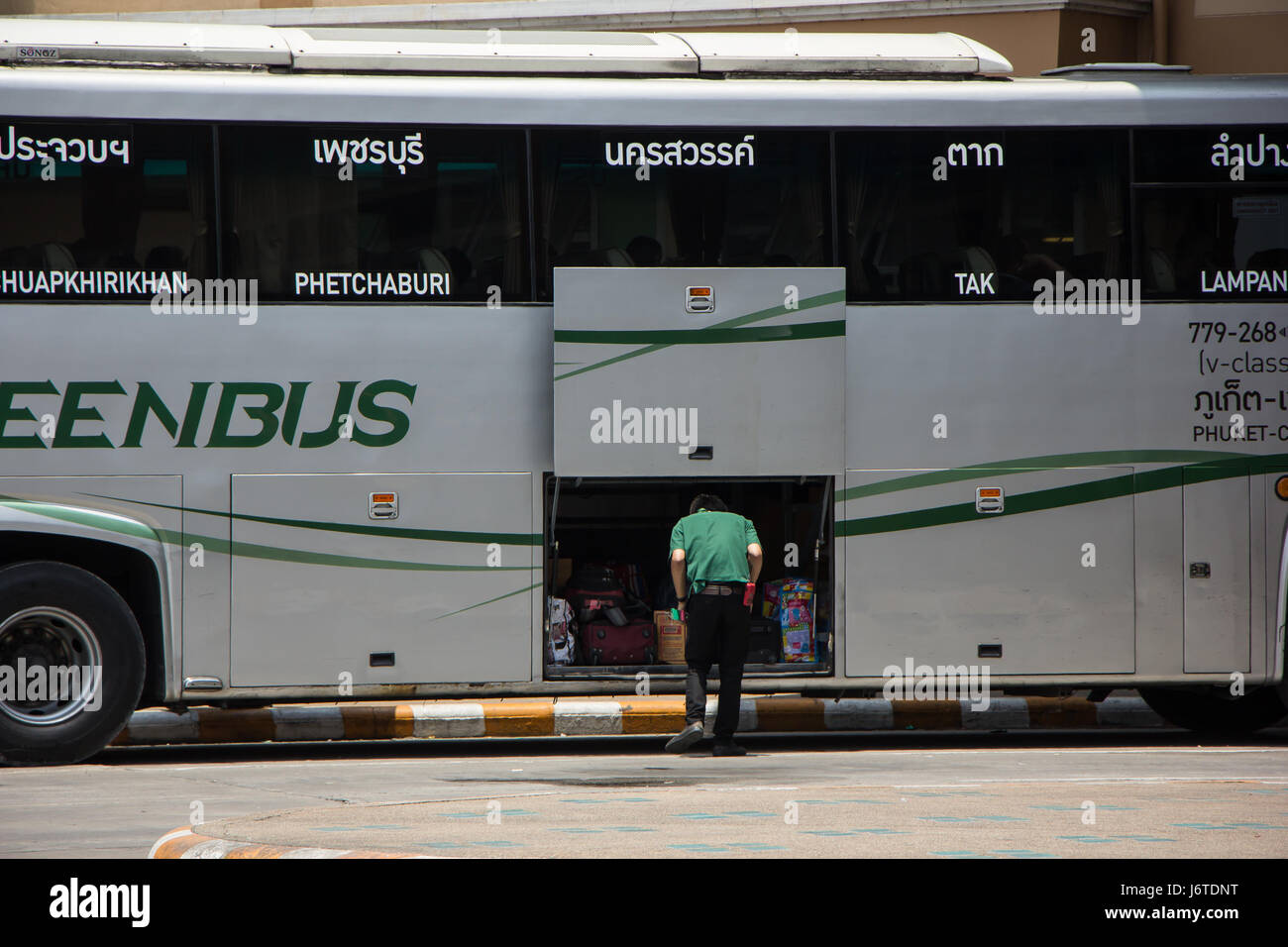 CHIANG MAI, THAILAND -MAY 1 2017: Scania 15 Meter bus of Greenbus ...