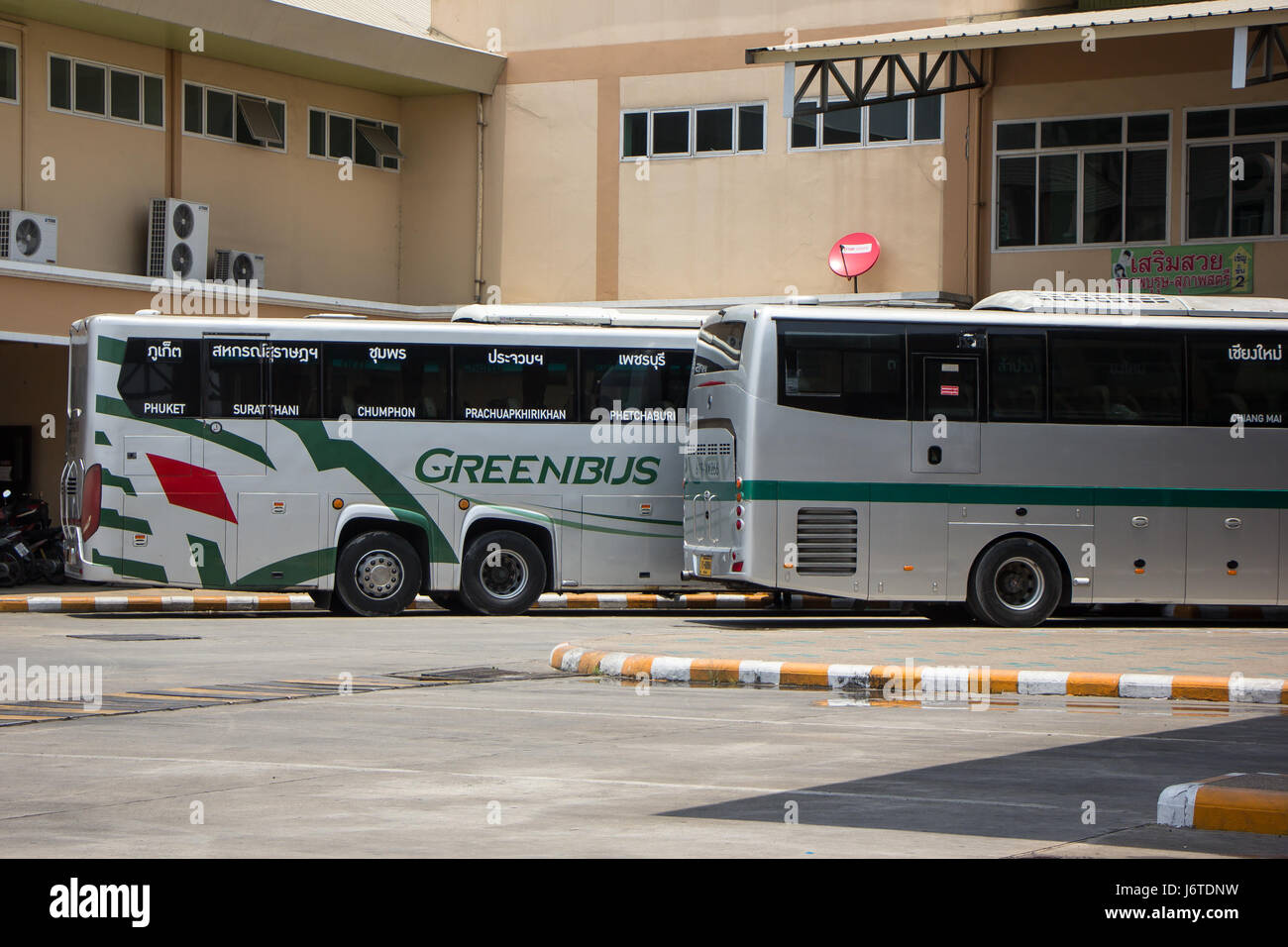 CHIANG MAI, THAILAND -MAY 1 2017: Scania 15 Meter bus of Greenbus ...