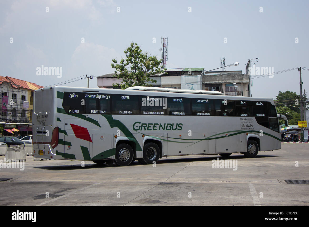 CHIANG MAI, THAILAND -MAY 1 2017: Scania 15 Meter bus of Greenbus ...