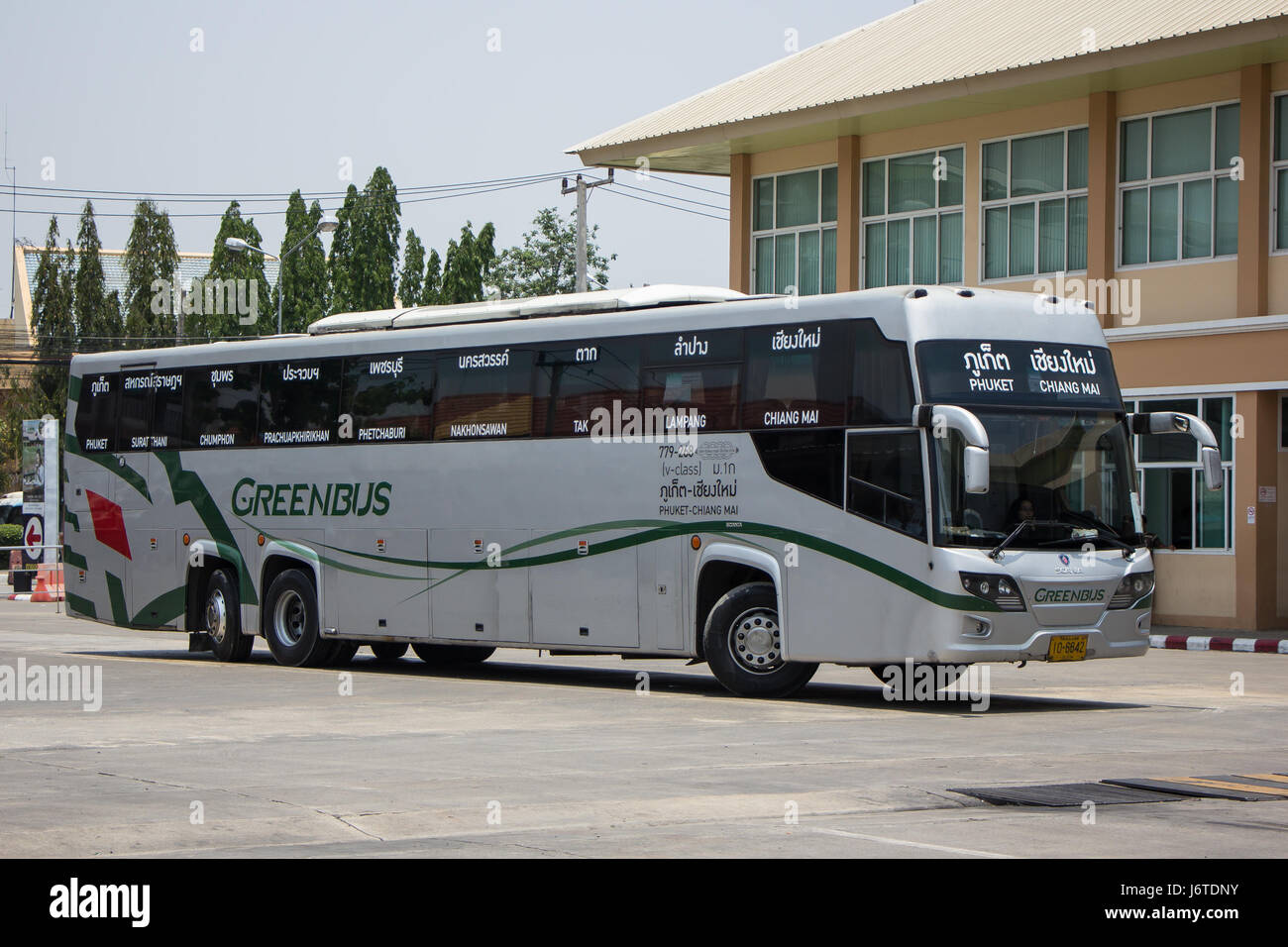 CHIANG MAI, THAILAND -MAY 1 2017: Scania 15 Meter bus of Greenbus ...