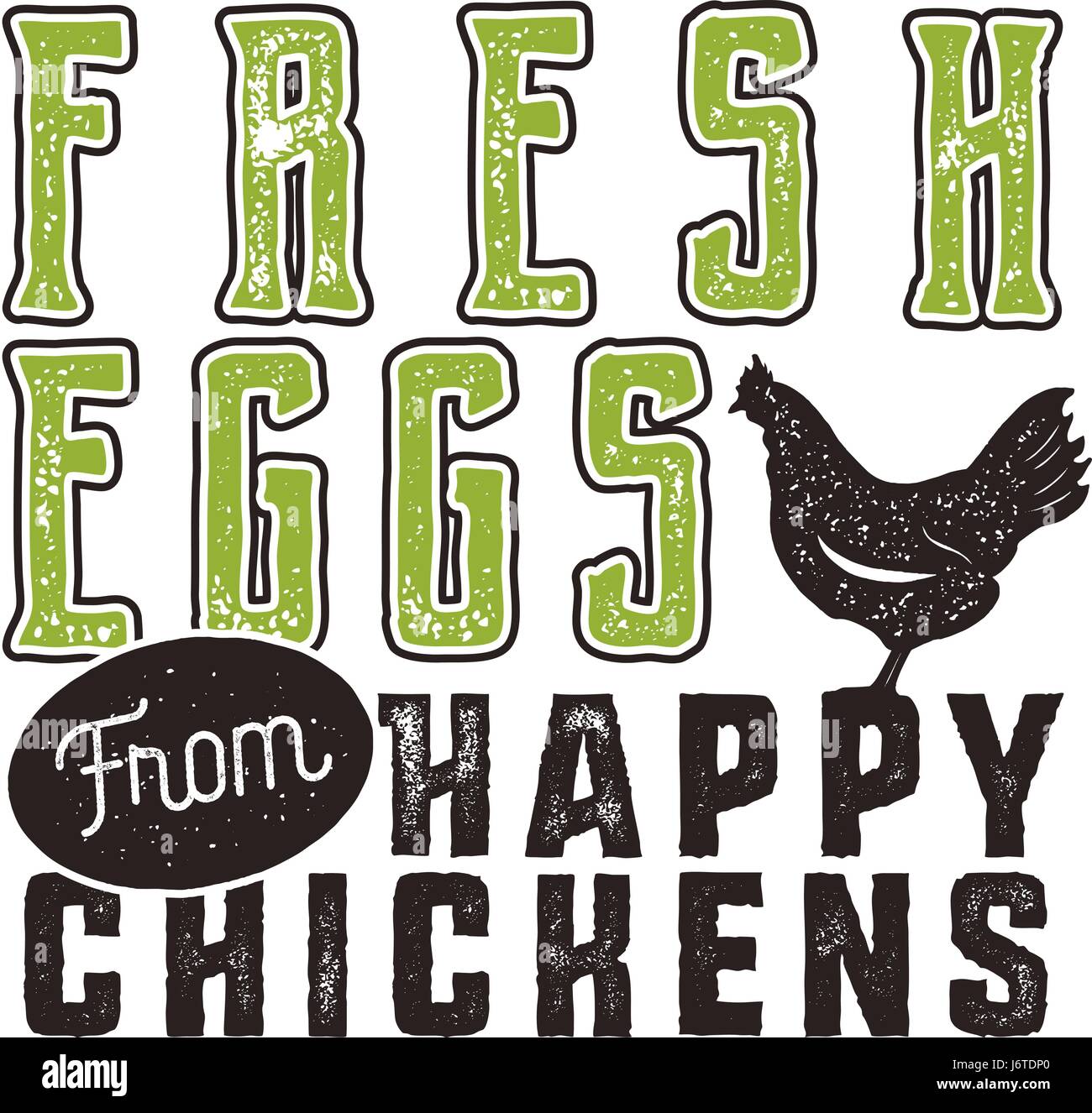 Fresh eggs poster design. Typography green and black banner template ...