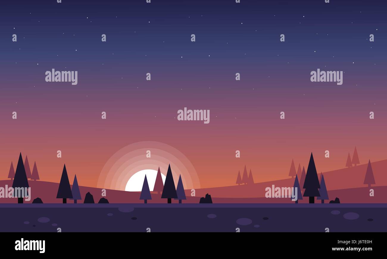 At sunset landscape for game background Stock Vector Image & Art - Alamy