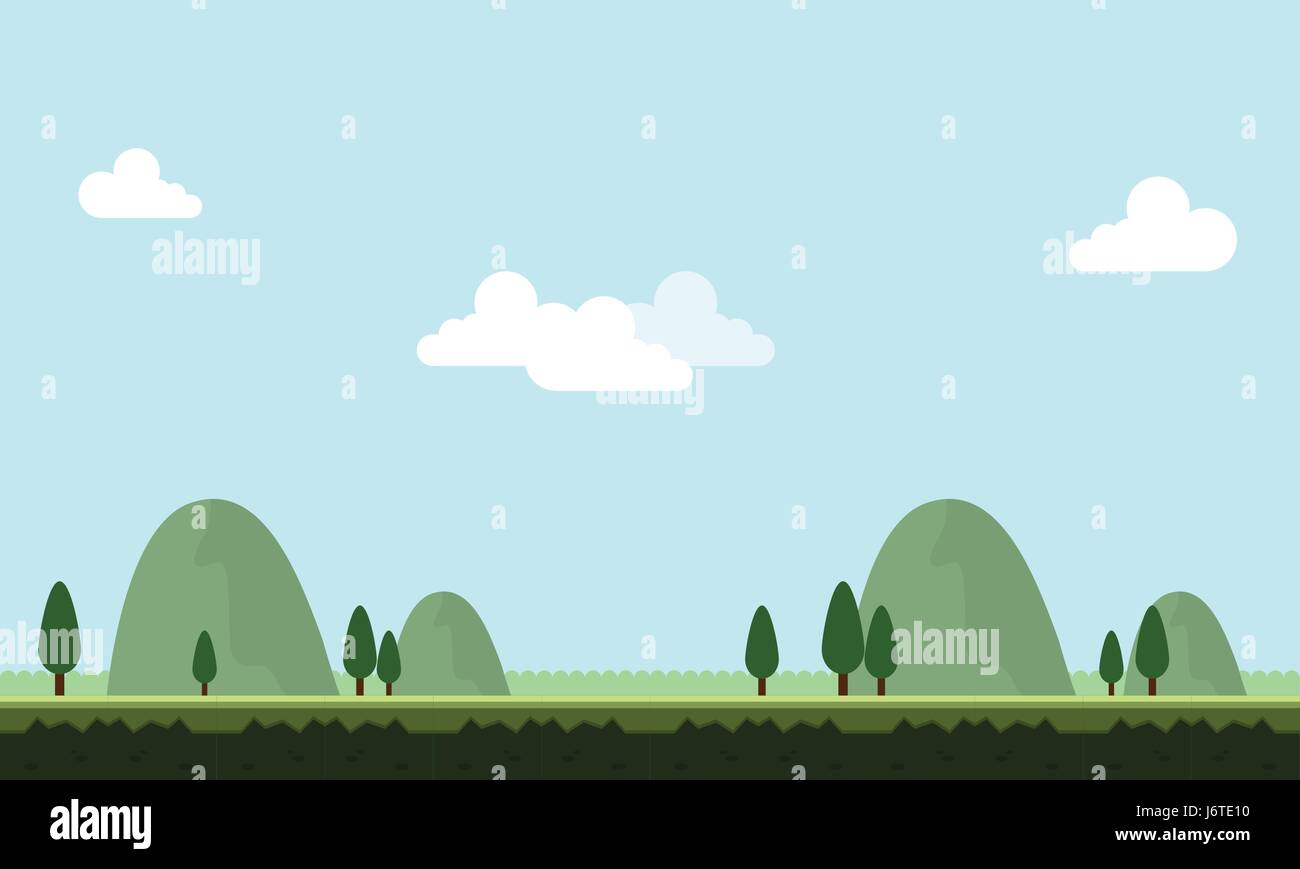 Beauty scenery with hill for game background Stock Vector Image & Art ...