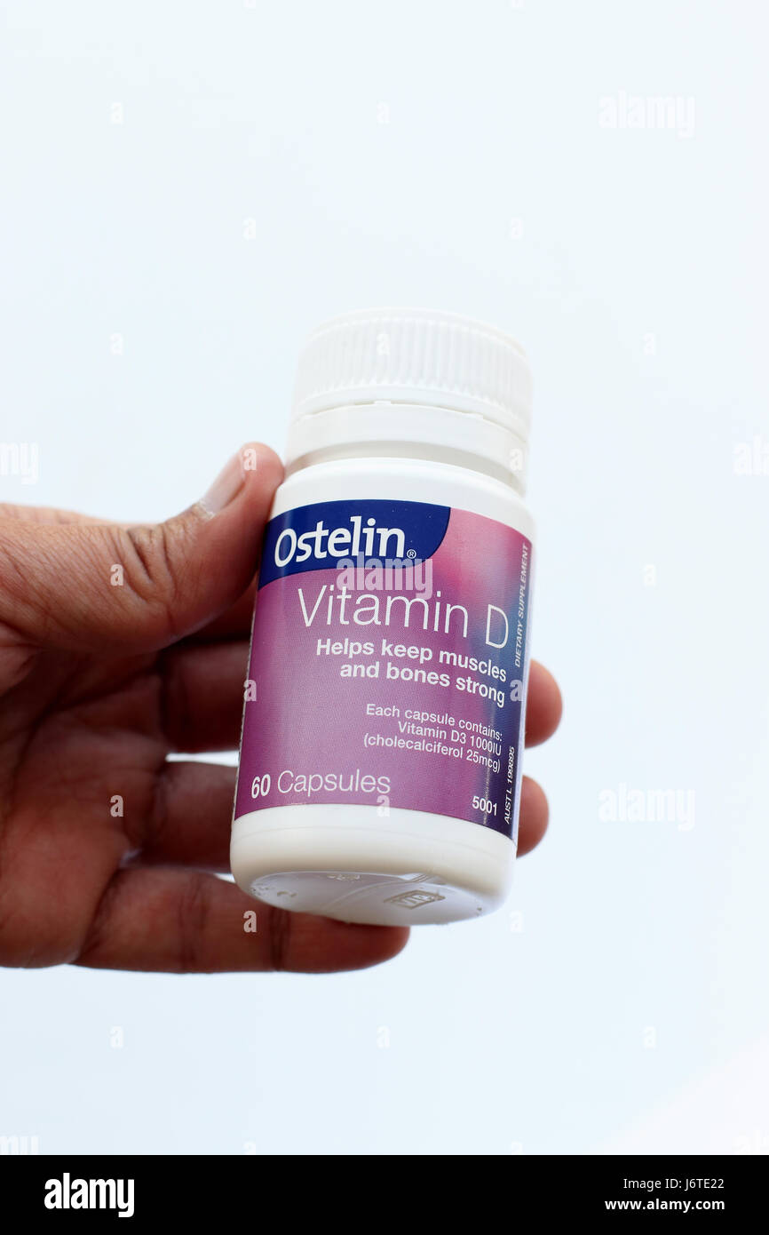 Ostelin Vitamin D Capsules isolated against white background Stock ...