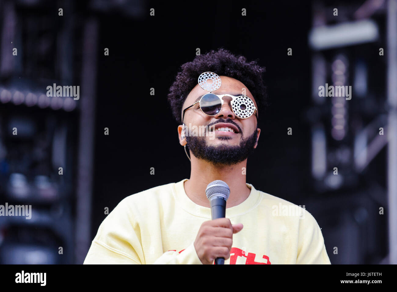 Wirral, UK. 21st May 2017. Liverpool boy band, MiC LOWRY, performs as ...