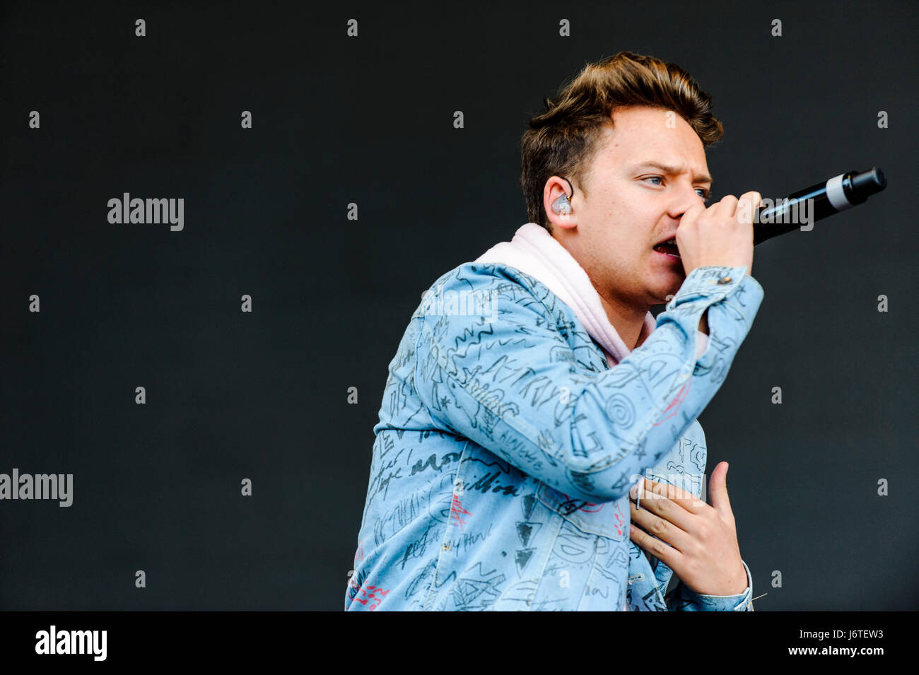 Wirral, UK. 21st May 2017. Singer-songwriter, Conor Maynard, performs ...