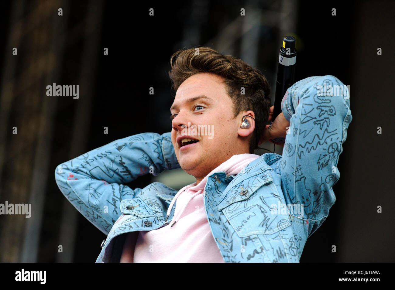 Wirral, UK. 21st May 2017. Singer-songwriter, Conor Maynard, performs ...