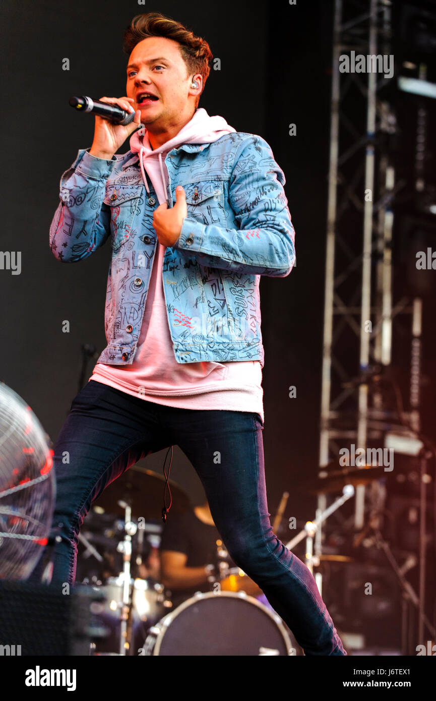 Wirral, UK. 21st May 2017. Singer-songwriter, Conor Maynard, performs ...