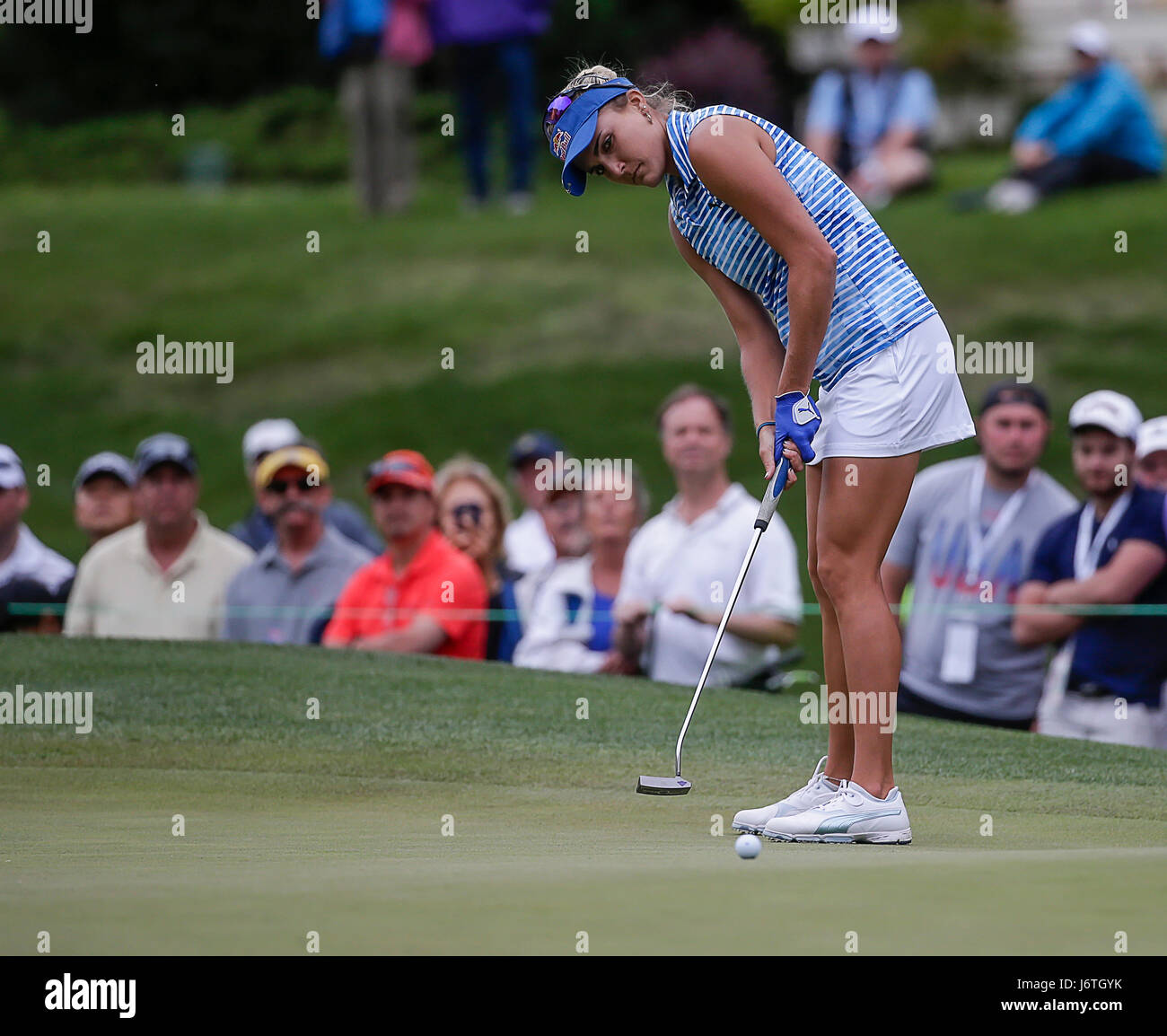 Williamsburg, Virginia, USA. 21st May, 2017. Lexi Thompson putts on the ...
