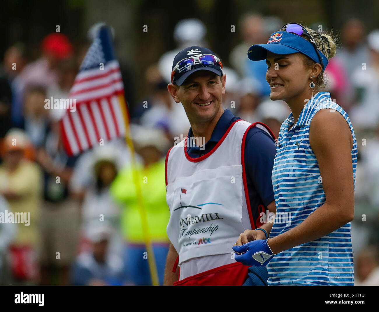 Williamsburg, Virginia, USA. 21st May, 2017. Lexi Thompson and caddie ...