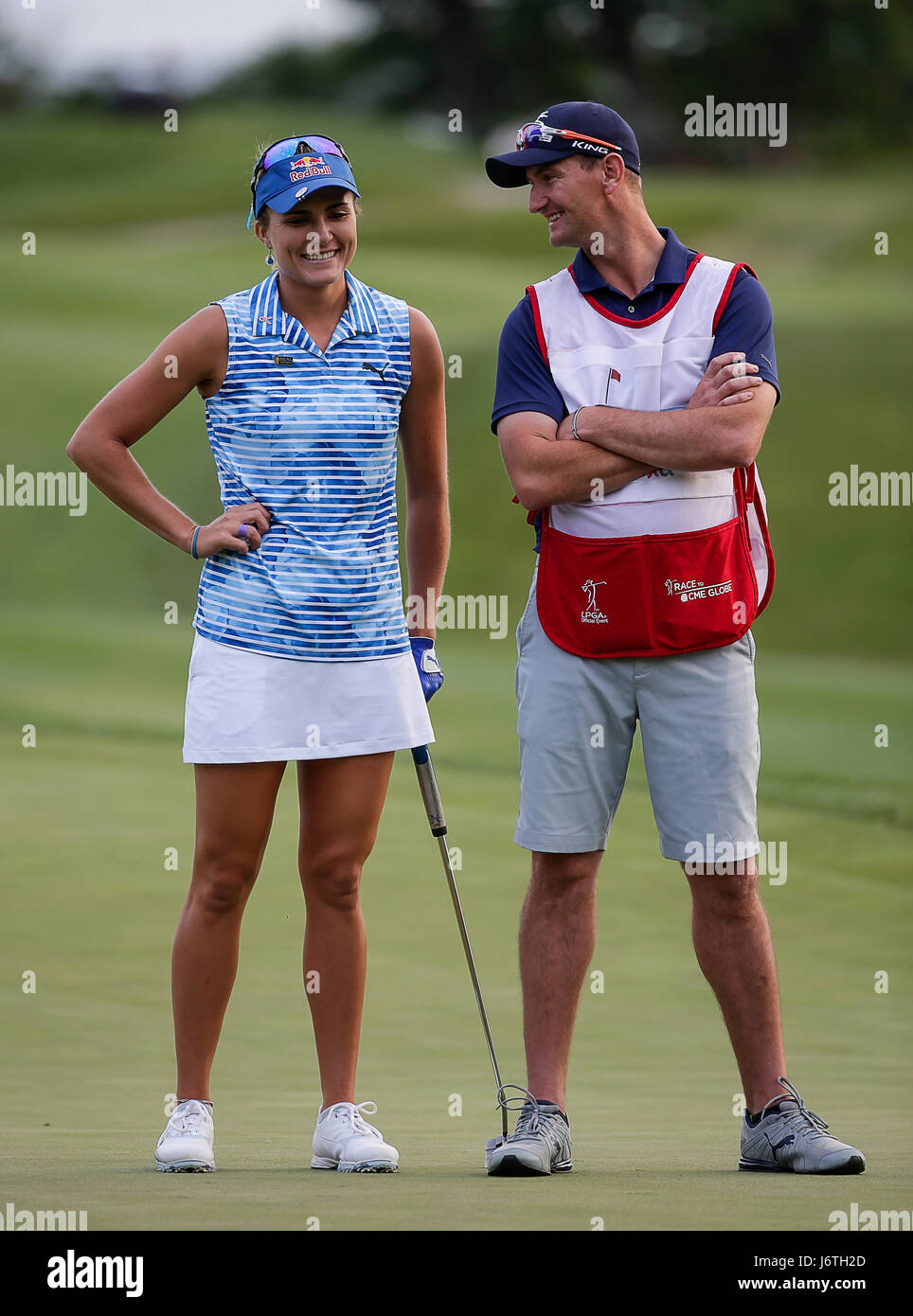 Williamsburg, Virginia, USA. 21st May, 2017. Lexi Thompson and caddie ...