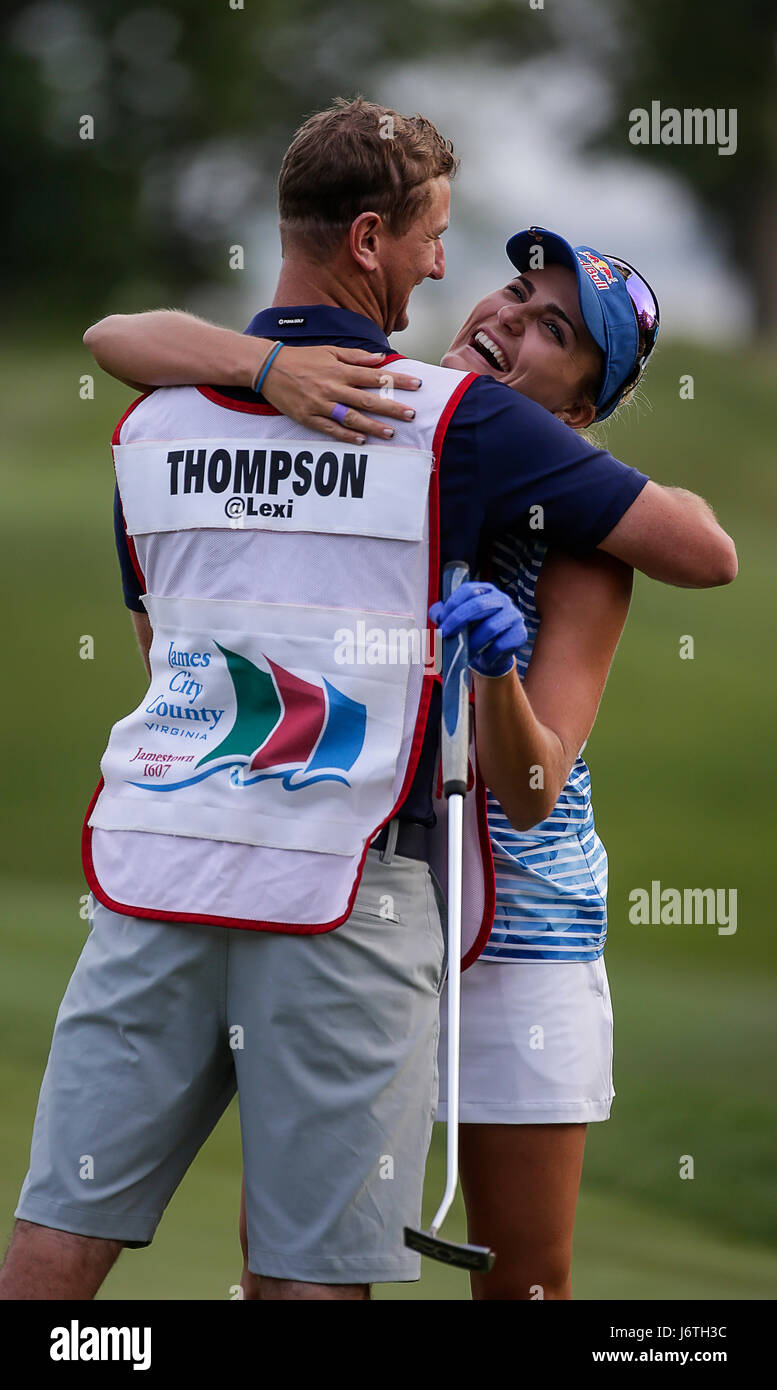 Williamsburg, Virginia, USA. 21st May, 2017. Lexi Thompson hugs her ...