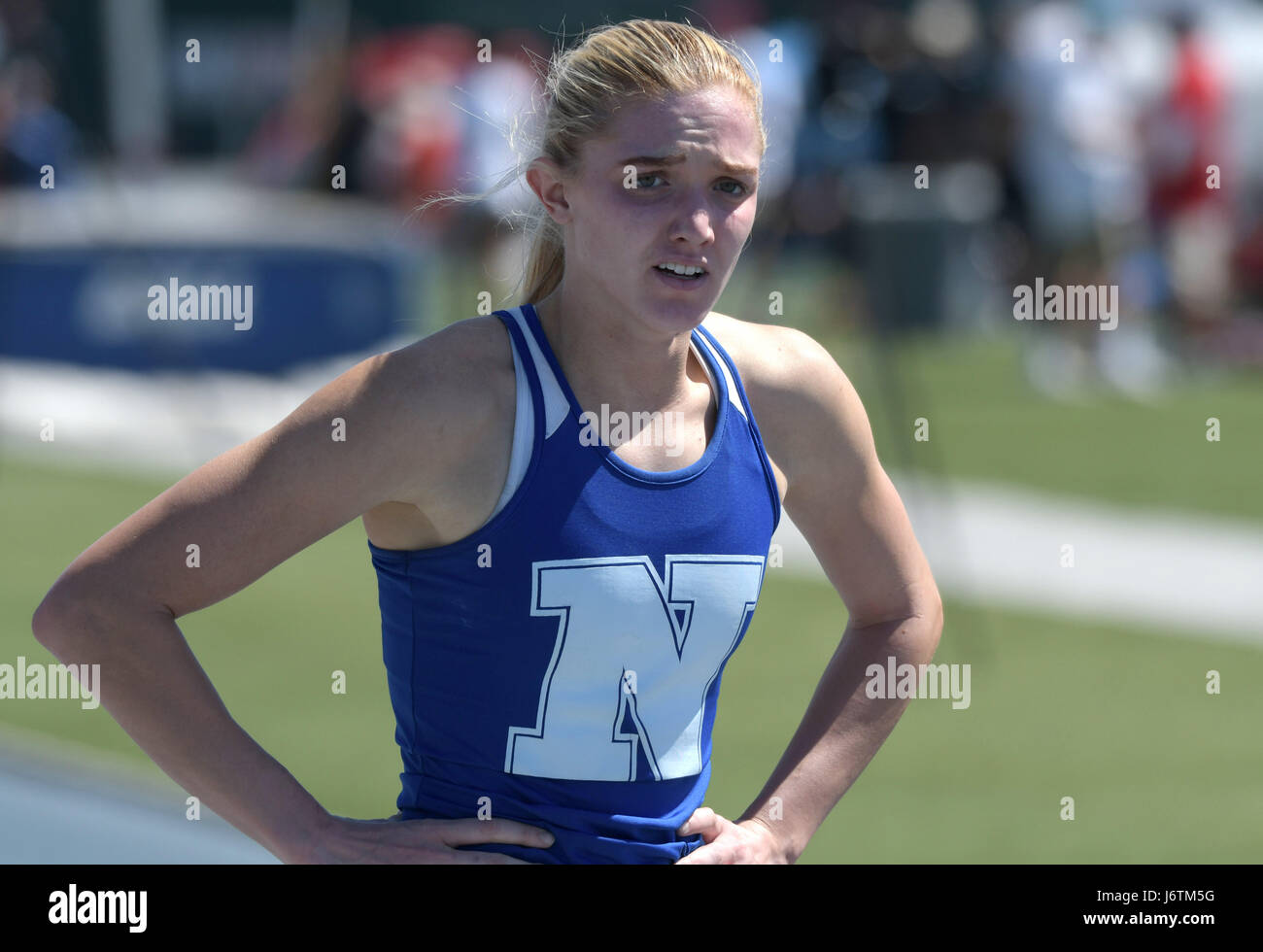 Shae Anderson of Norco reacts after winning the Division 3 girls 400m ...