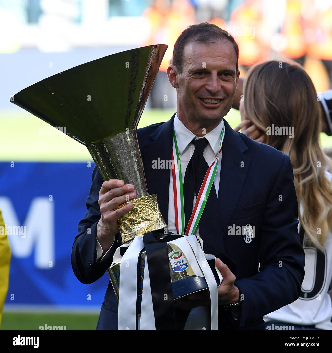 Turin, Italy. 21st May, 2017. Juventus' head coach Massimiliano Allegri ...