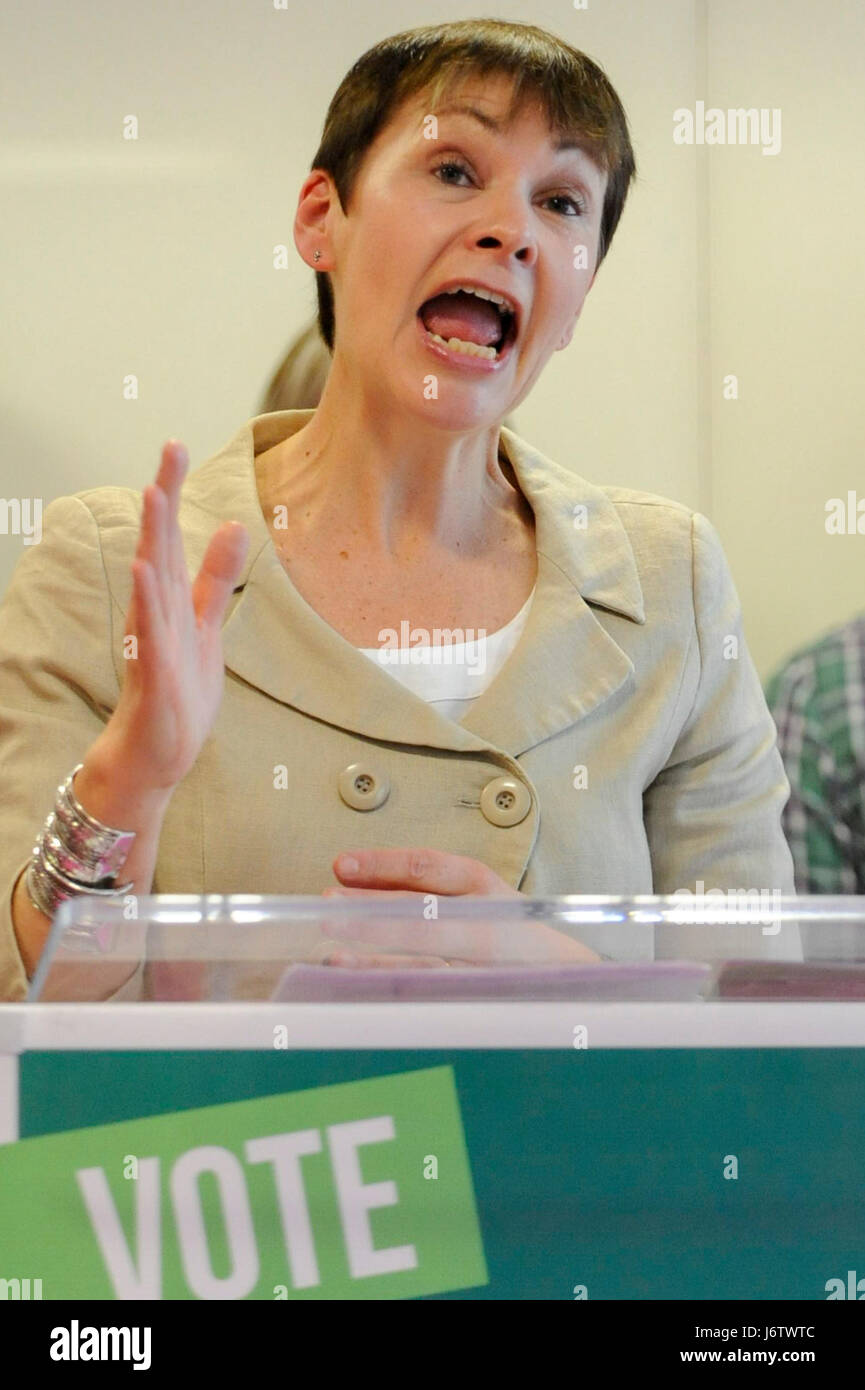 London, UK. 22nd May 2017. Caroline Lucas, Co-Leader of the Green Party ...