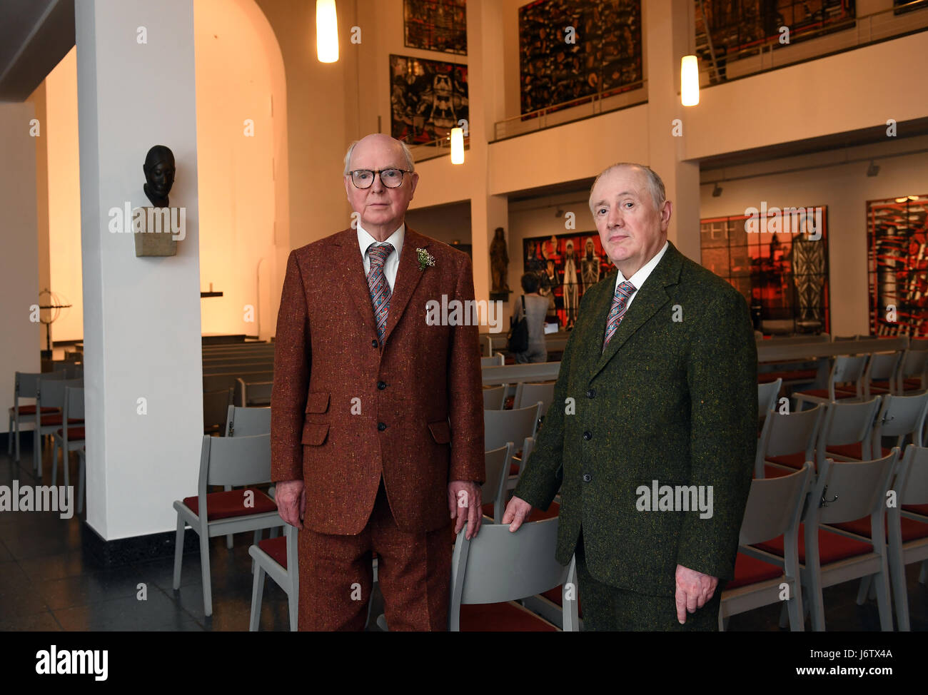 The British artist duo known as Gilbert & George, Gilbert Prousch (R ...