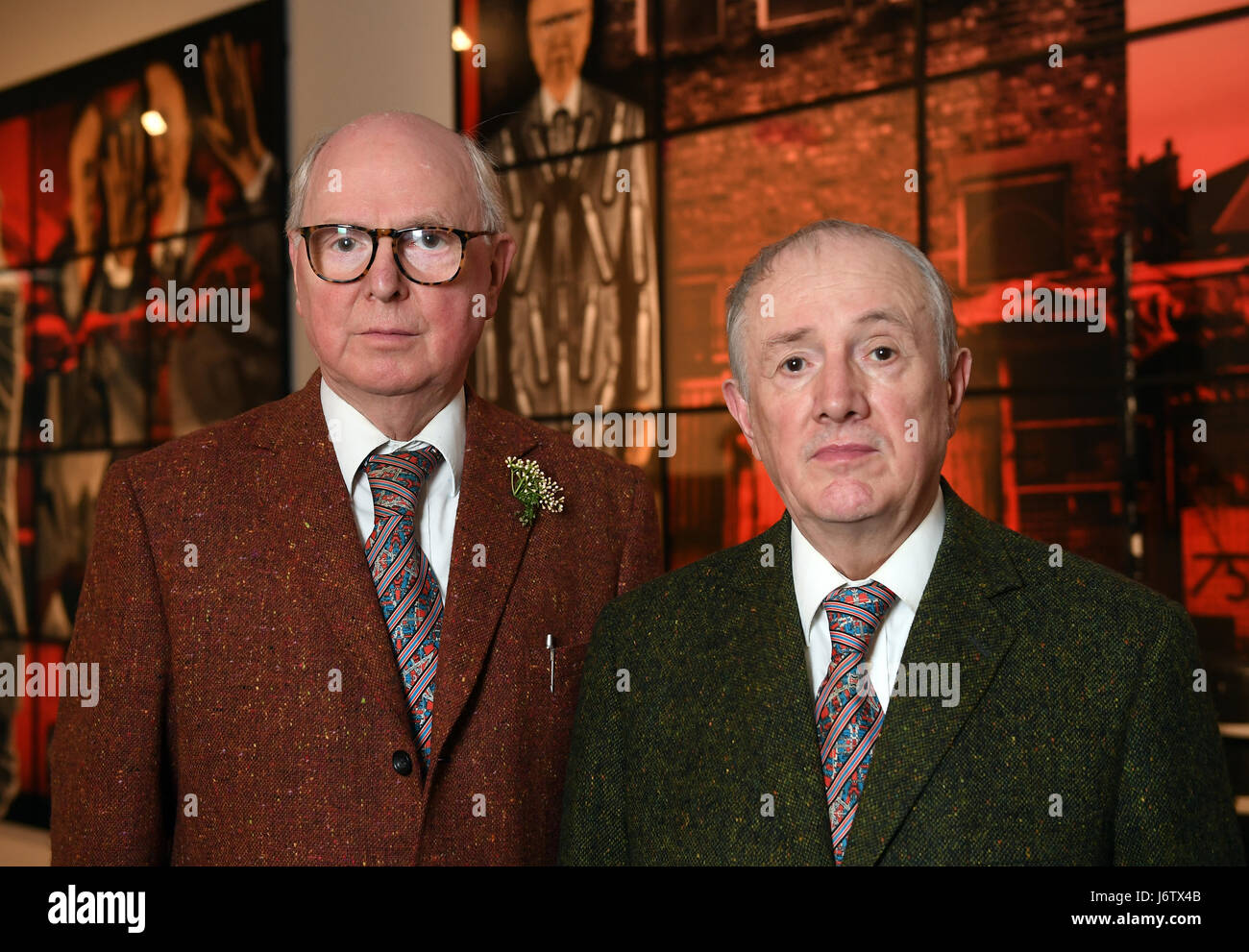 The British artist duo known as Gilbert & George, Gilbert Prousch (R ...