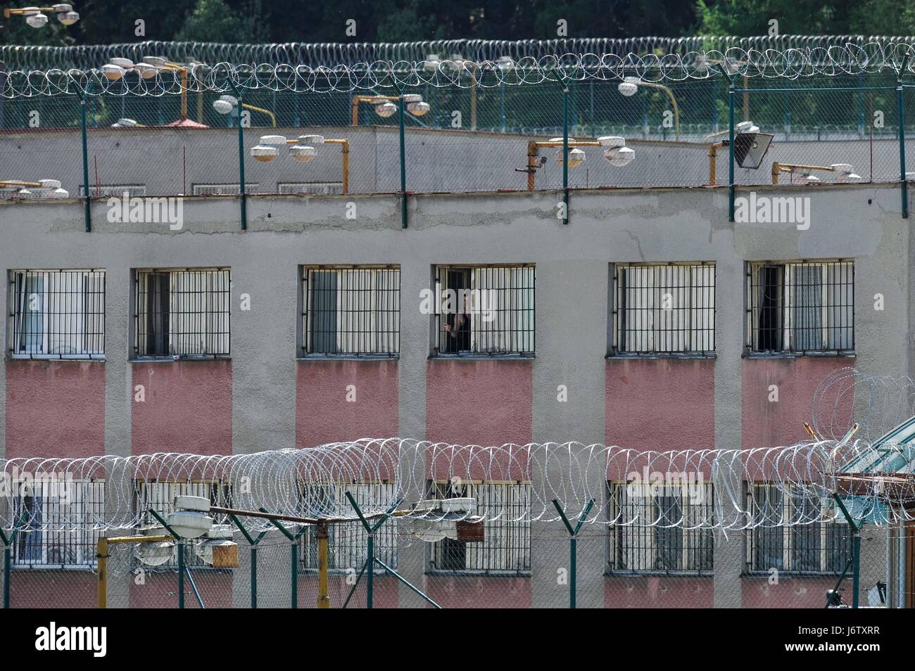 Prisoners look out the window from the Rynovice prison in Jablonec nad ...
