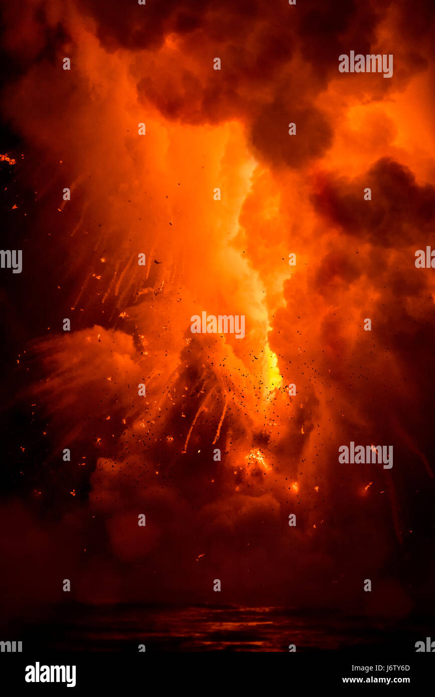 A lava flow on the big Island of Hawaii known as the fire hose spews ...