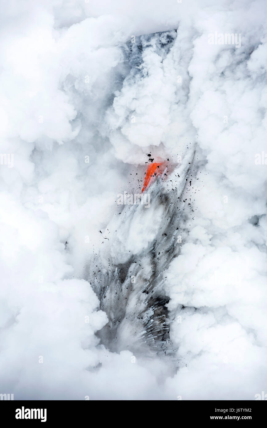 A lava flow on the big Island of Hawaii known as the fire hose spews ...