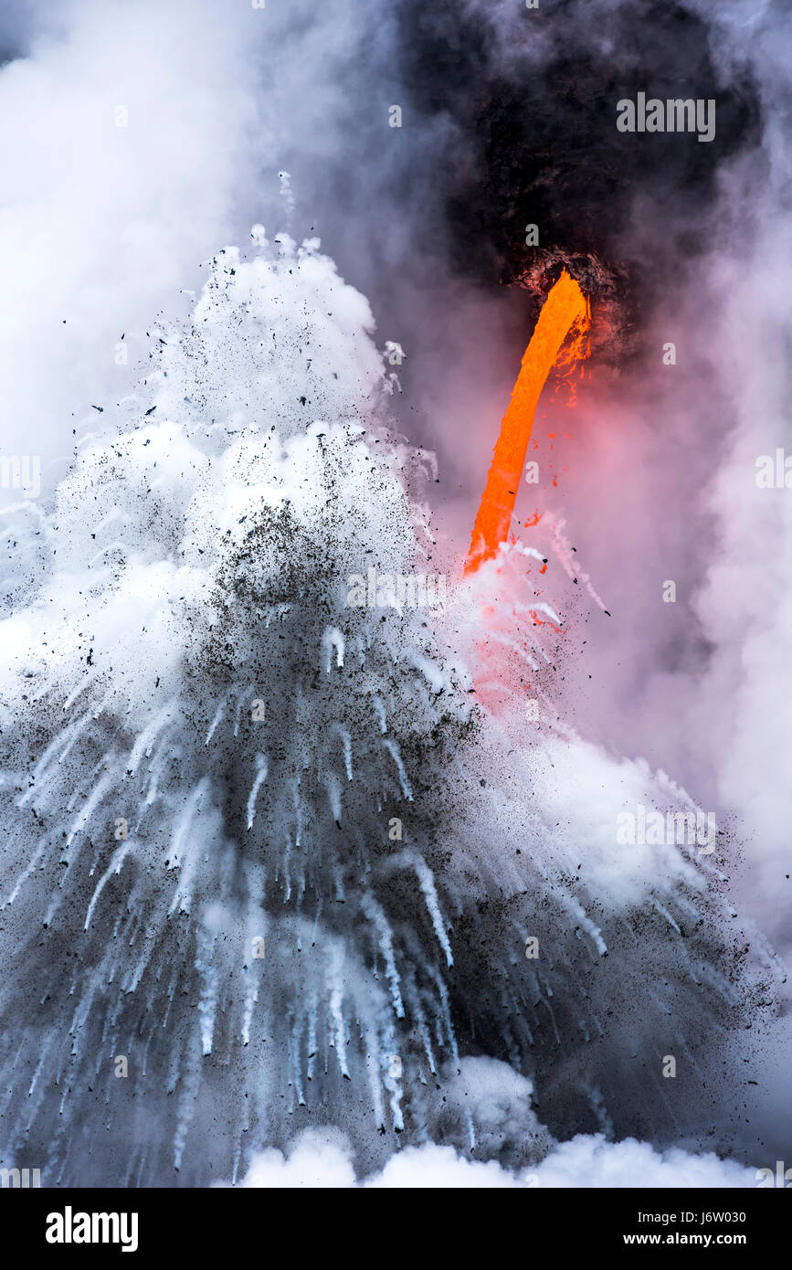 A lava flow on the big Island of Hawaii known as the fire hose spews ...