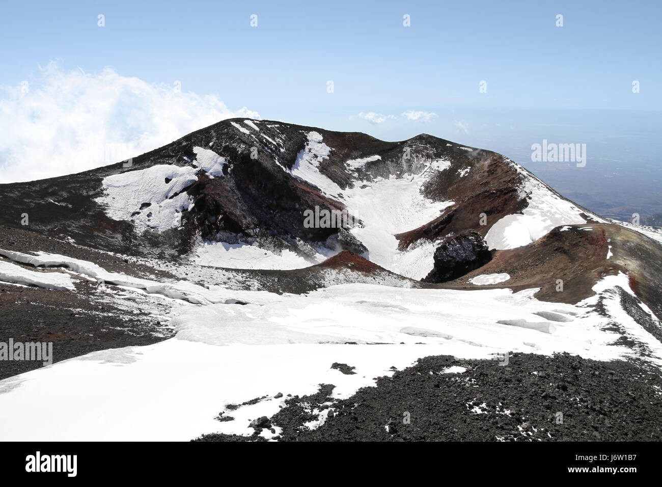 crater volcanic mountain mount assemble vulcan volcano blue snow coke ...